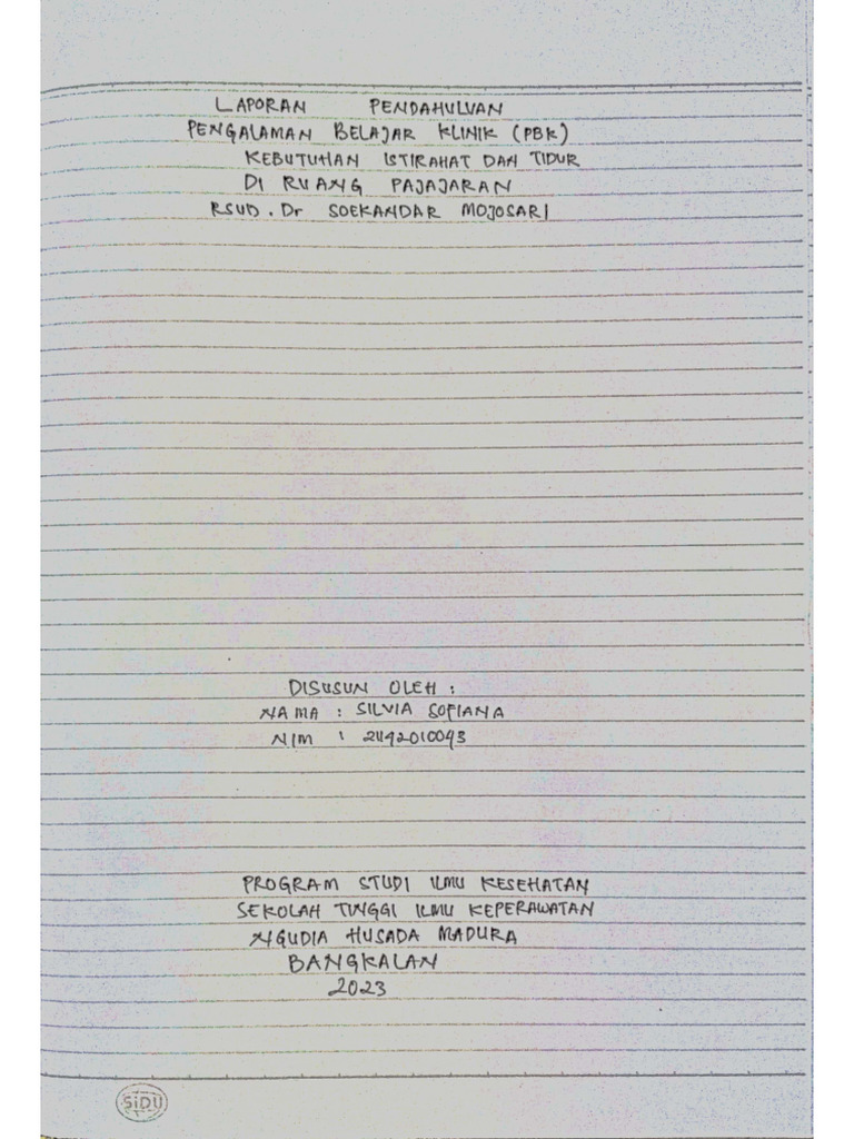 Silvia Sofiana - LPLK Kebutuhan Istirahat Tidur | PDF