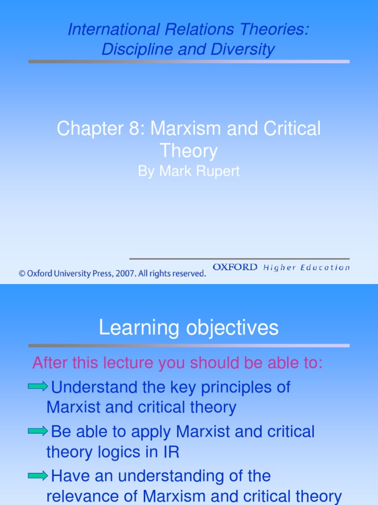 Chapter 8: Marxism and Critical Theory: International Relations ...