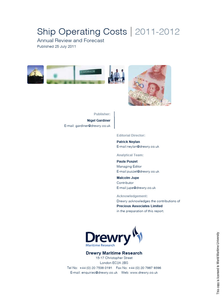 Drewry - Vessel Daily Operating Costs | PDF | Oil Tanker | Ships