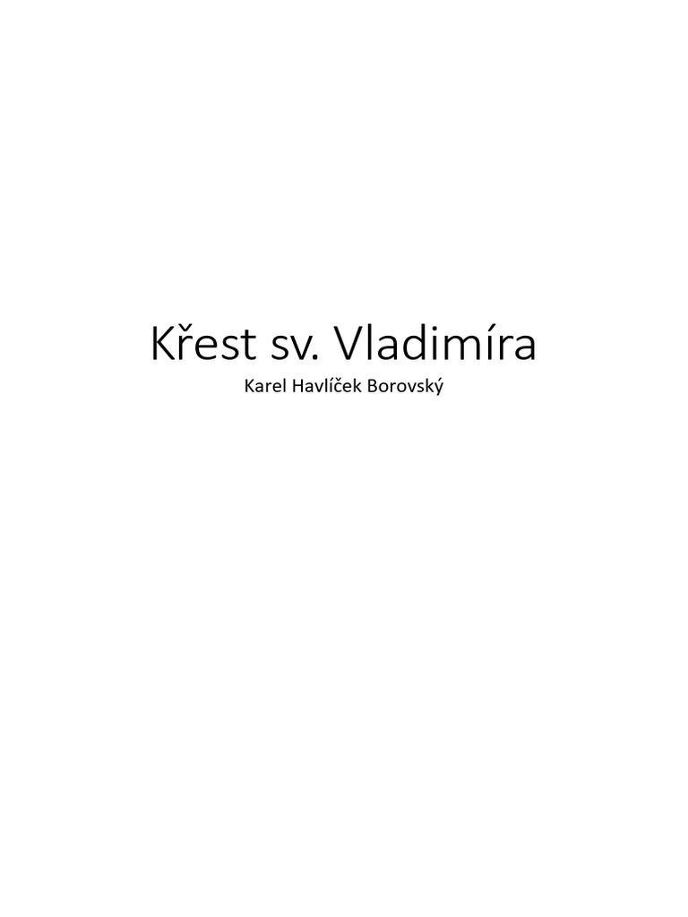 Křest Sv. Vladimíra - Karel Havlíček Borovský | PDF