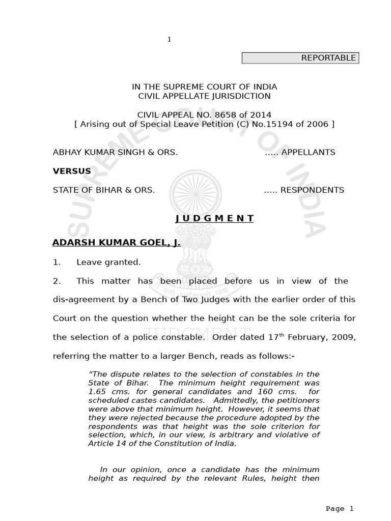 Judgment: Judgment Adarsh Kumar Goel, J | PDF | Appeal | Judgment (Law)