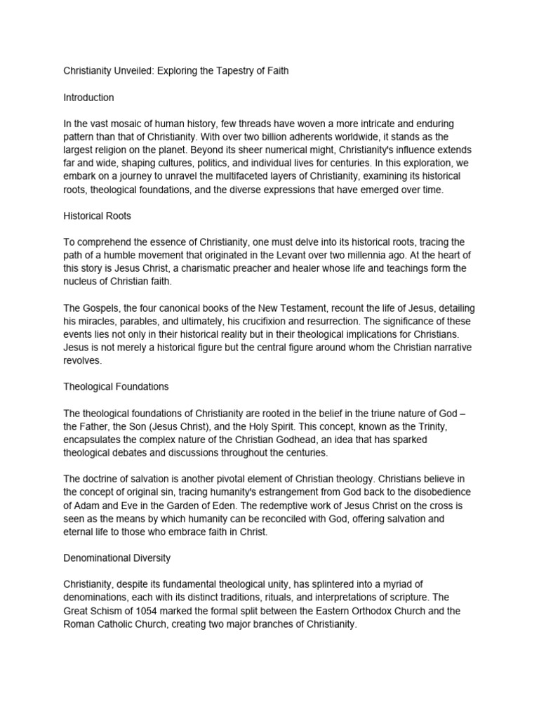 Christianity Unveiled - Exploring The Tapestry of Faith | PDF ...