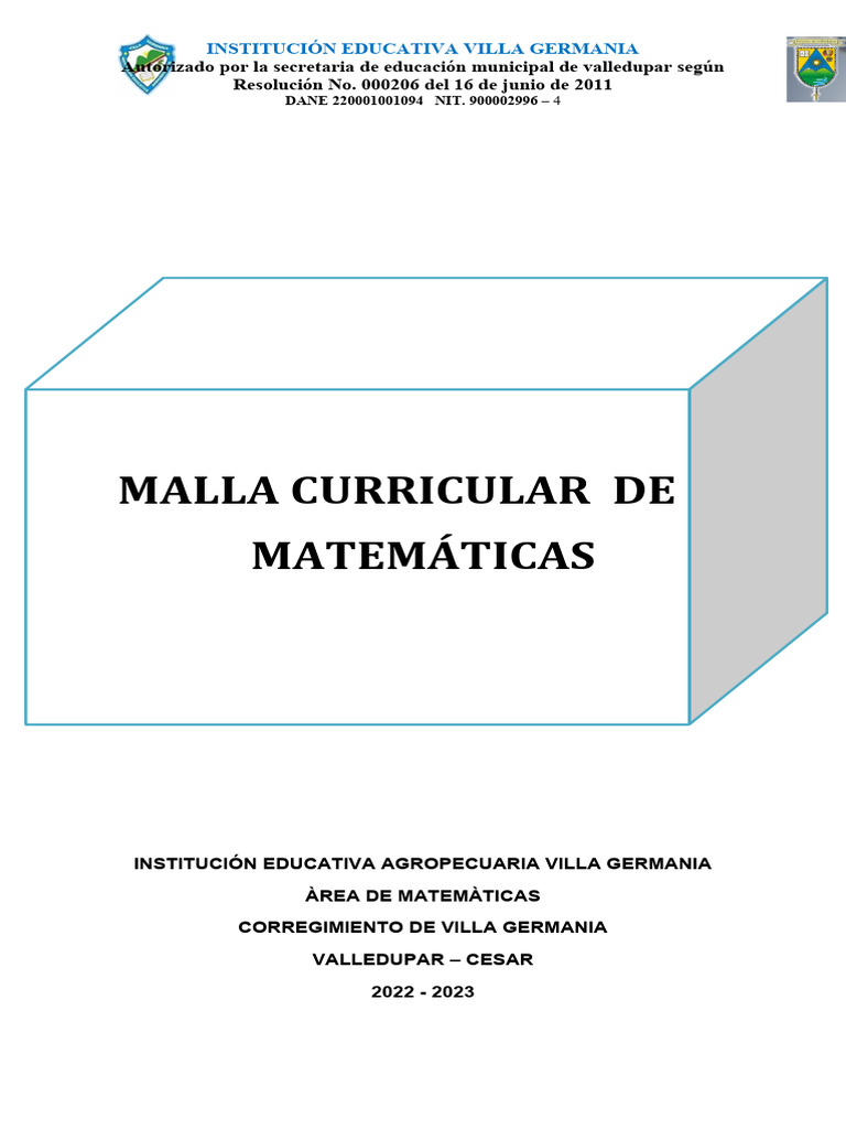 Malla Área de Matematicas 2023 | PDF | Geometría | Enseñando
