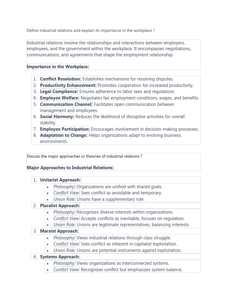 Industrail Relations and Labour Laws | PDF | Employment | Industrial Relations