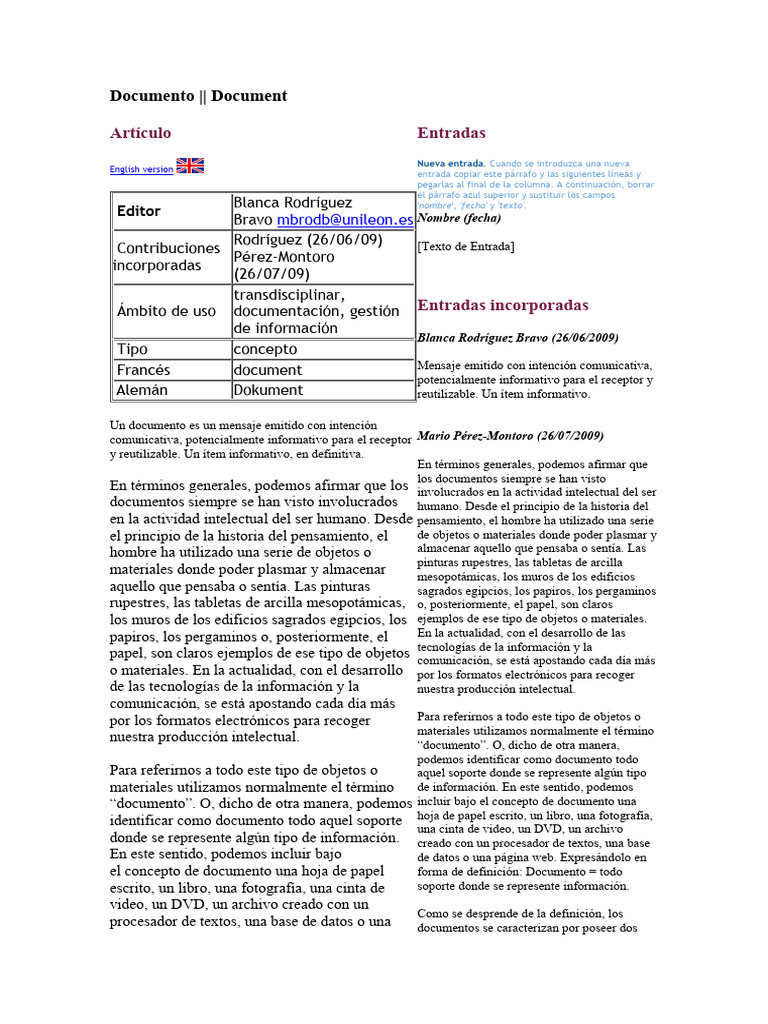Definición de Documento, Dato e Información. | PDF | Información ...