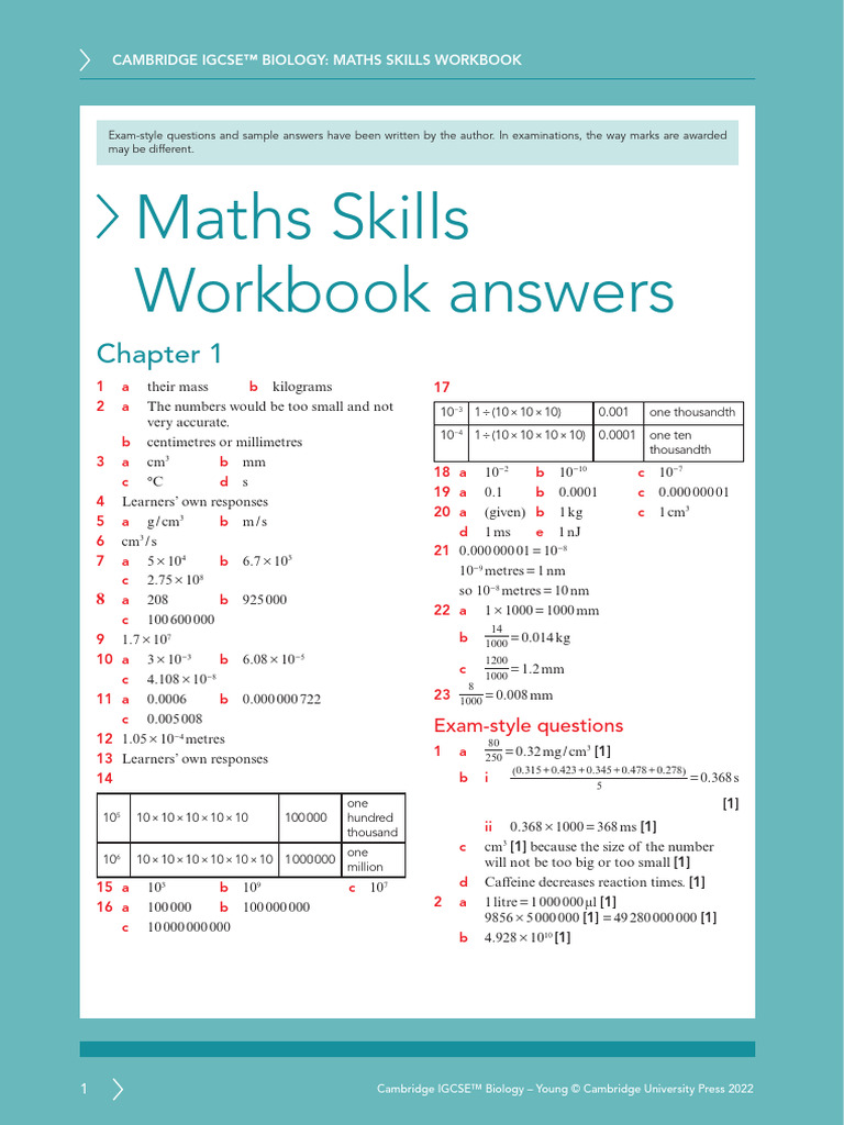 Igcse Biology Mswb Answers Final Pdf Cartesian Coordinate System