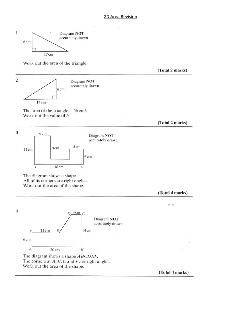 Y9 Skills Sheet 5 - Area Volume and Geometry | PDF