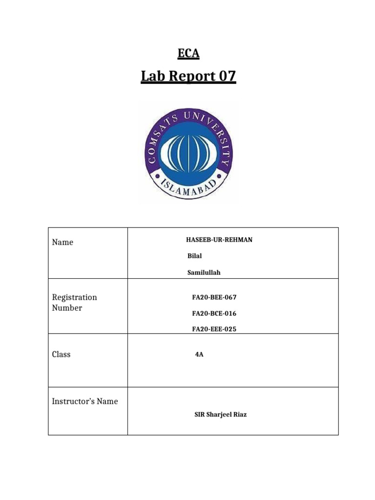 ECA Lab 07 | PDF | Materials Science | Power (Physics)
