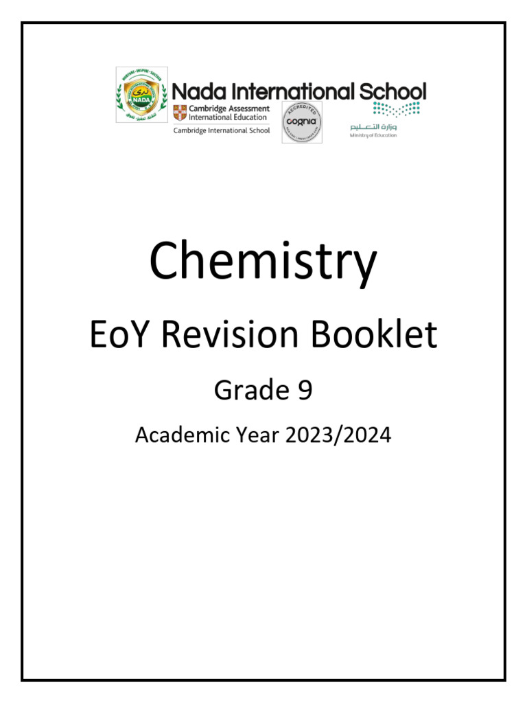 Revision Booklet Merged Chemistry Igcse Unit 1 To Unit 7 Pdf