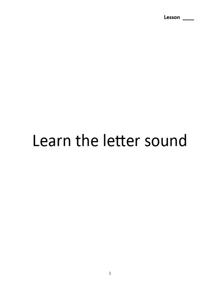 Elemental Phonics Level 1 Lessons | PDF