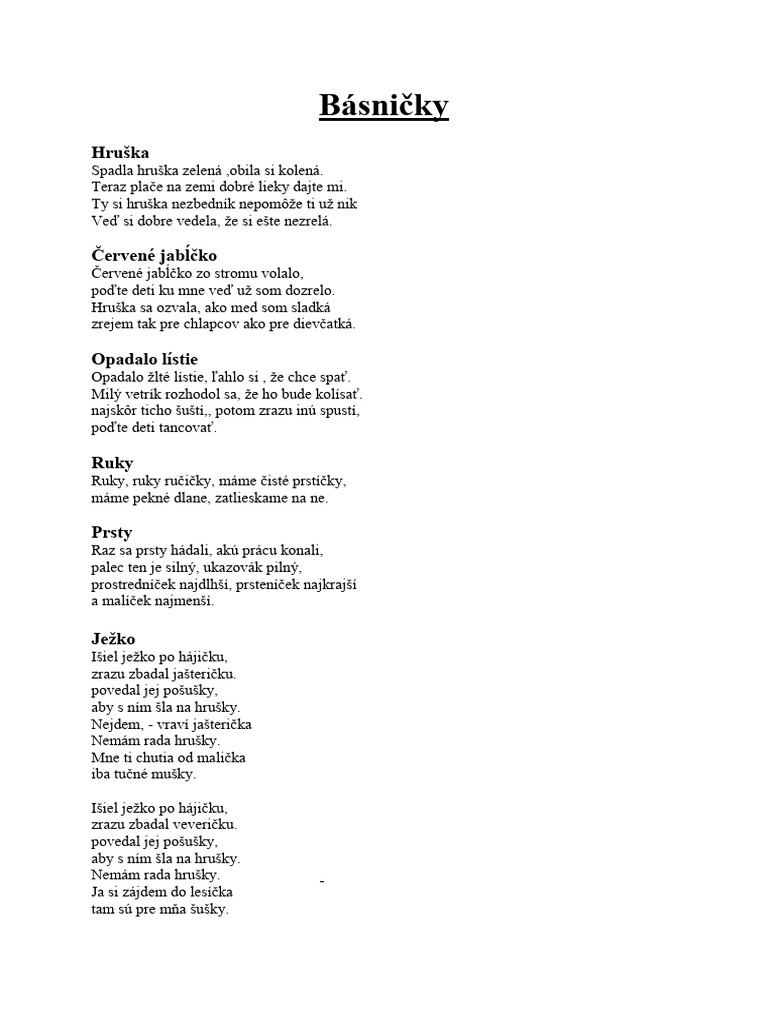 Pesnicky, Basnicky | PDF