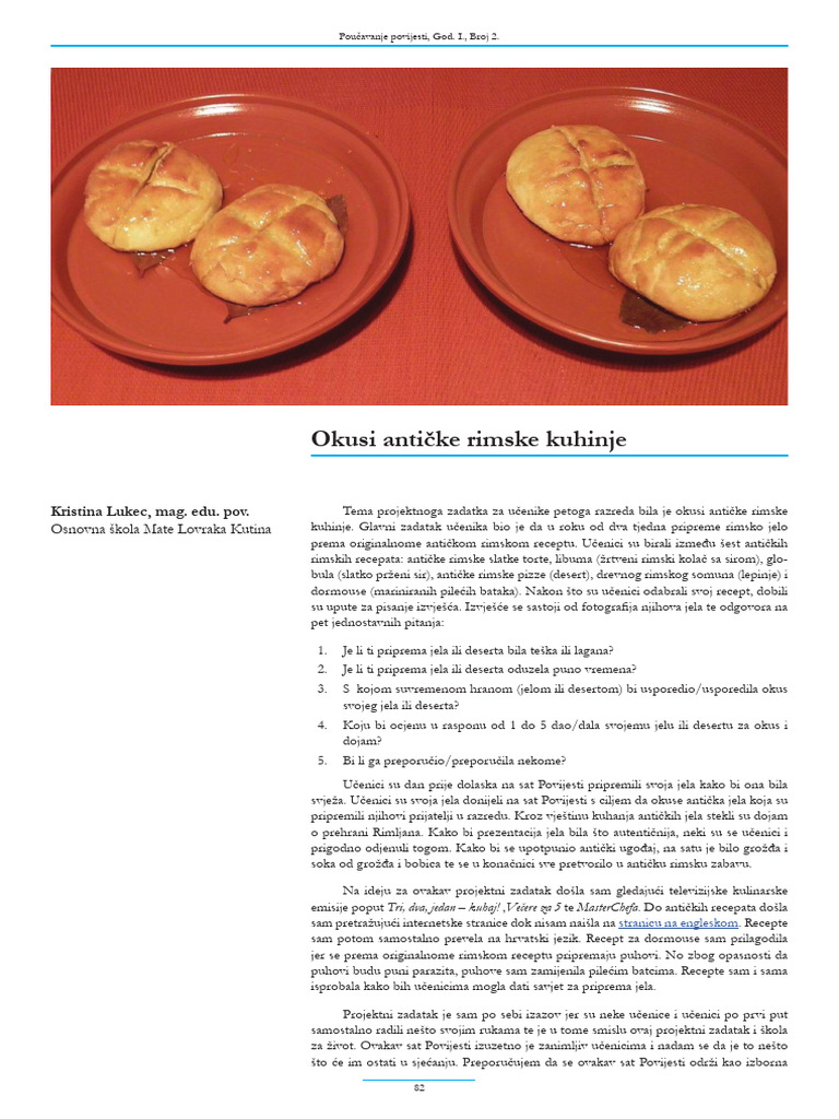 Poucavanje Povijesti 002 Okusi Anticke Rimske Kuhinje | PDF