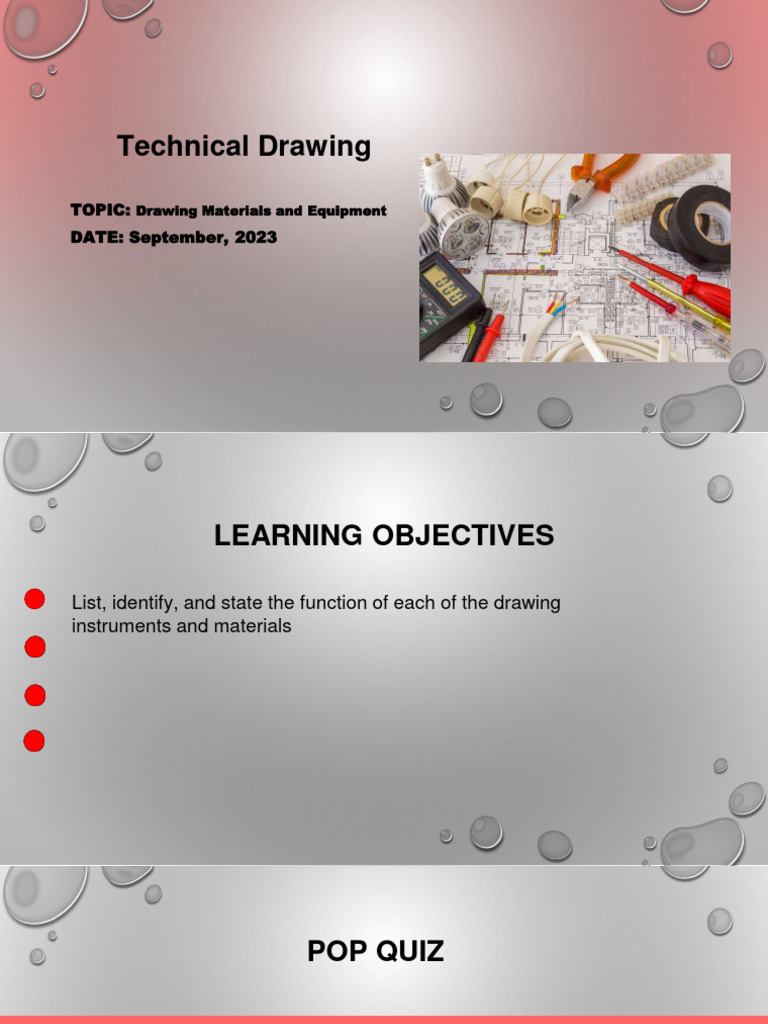 Drawing Materials and Equipment WK 1,3 | PDF | Drawing | Technical Drawing