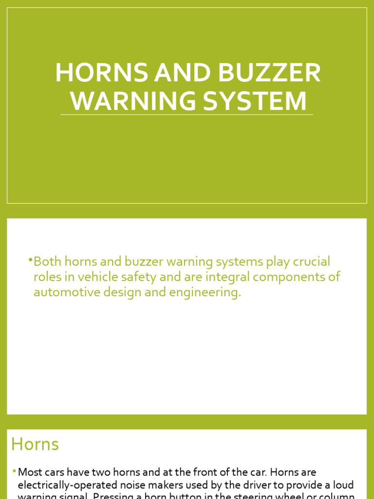 Horns and Buzzer Warning System | PDF | Relay | Sound