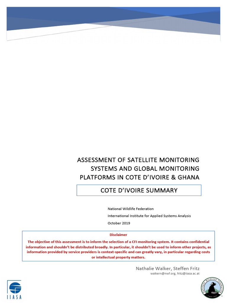 Satellite Monitoring Assessment in Cote d'Ivoire & Ghana | PDF ...