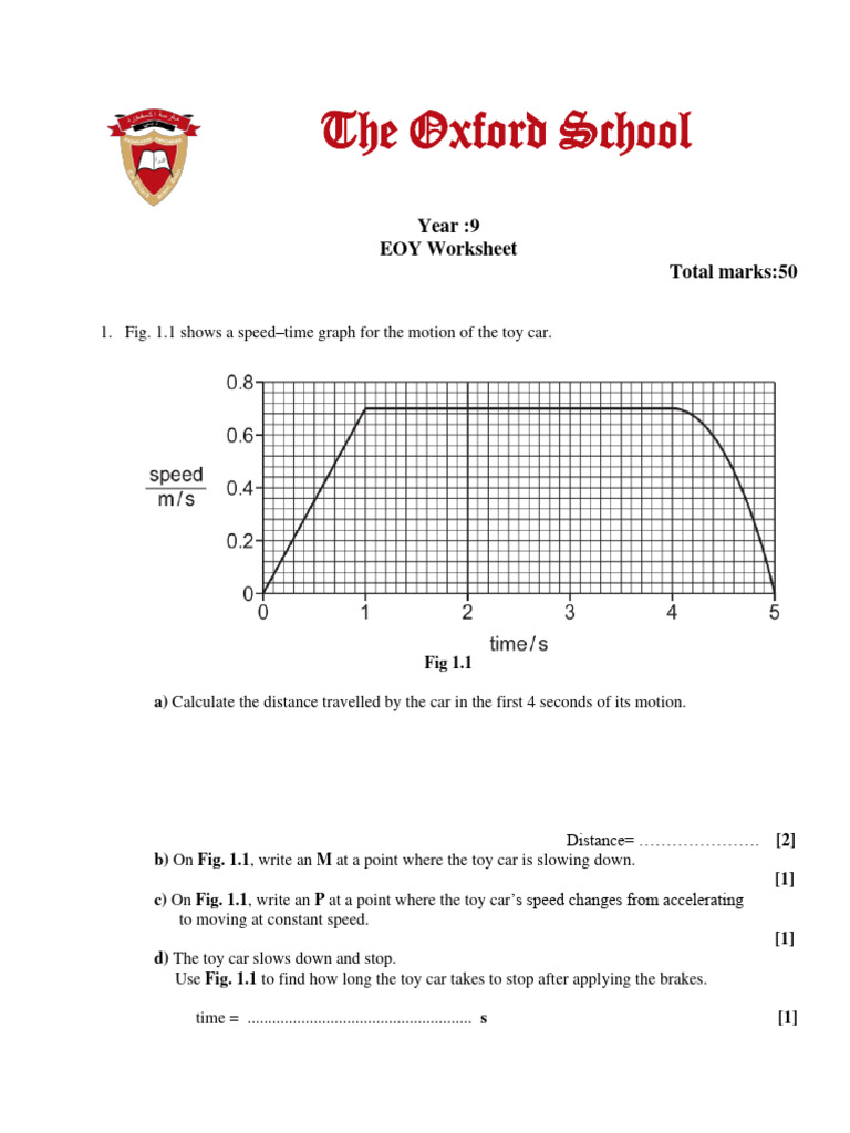 Year 9 EOY Physics Worksheet | PDF | Physical Quantities | Electrodynamics