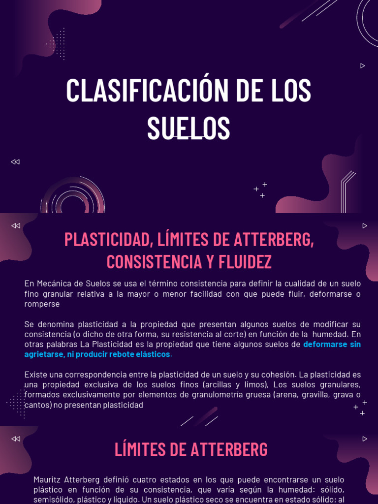 Clase Limites de Atterberg y Clasificación | PDF | Materiales naturales ...
