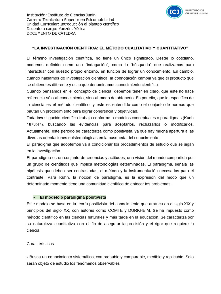 La Investigación Científica - El Método Cualitativo y Cuantitativo ... La Investigación Científica - El Método Cualitativo y Cuantitativo ...