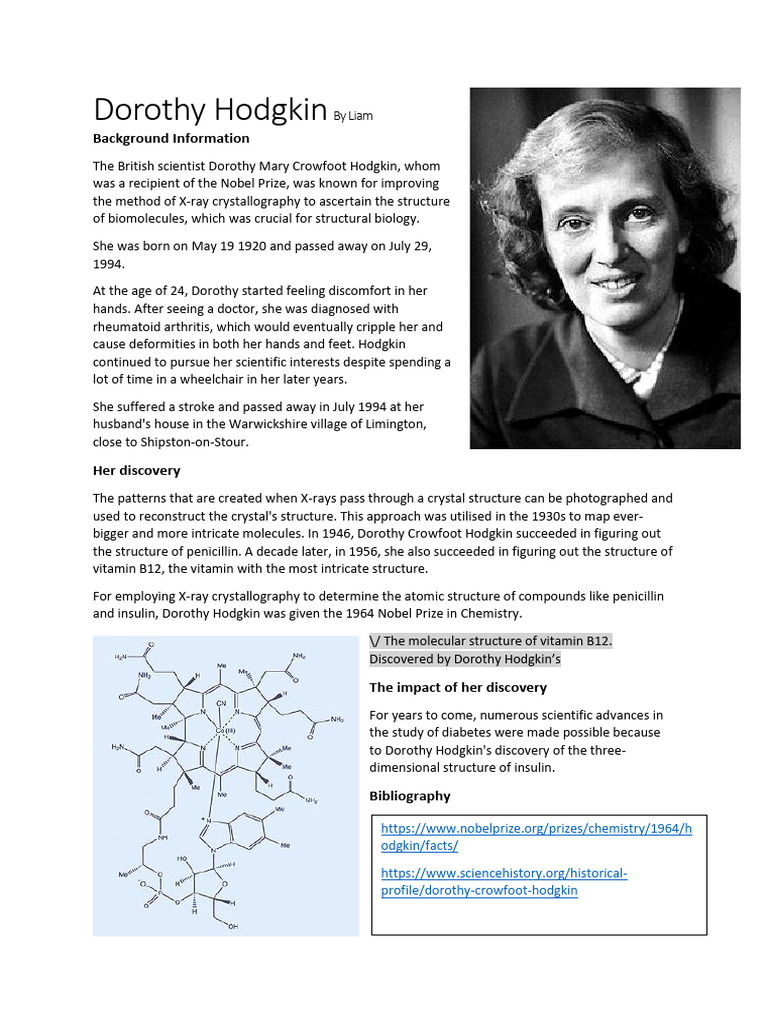 Dorothy Hodgkin | Download Free PDF | Physical Sciences | Chemistry