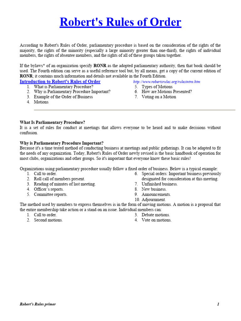 Understanding Robert's Rules of Order | PDF | Committee | Parliamentary Procedure