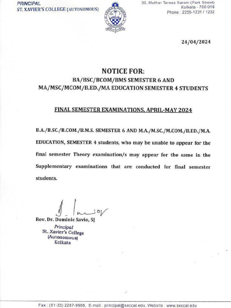 Notice Dated 24-04-2024 For Students - 0001 | PDF