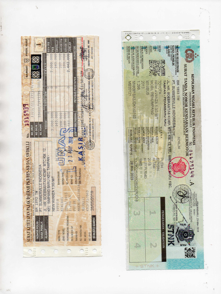 STNK Avanza PDF PDF Free | PDF