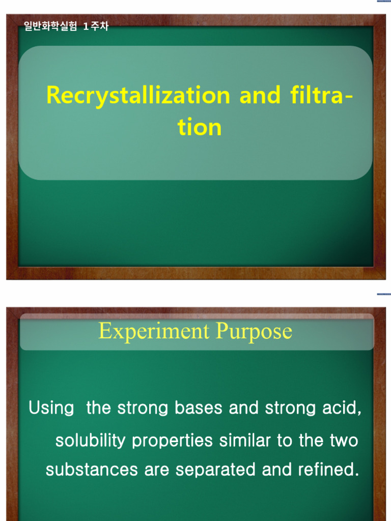 Recrystallization and Filtration Experiment | PDF | Solubility | Chemistry