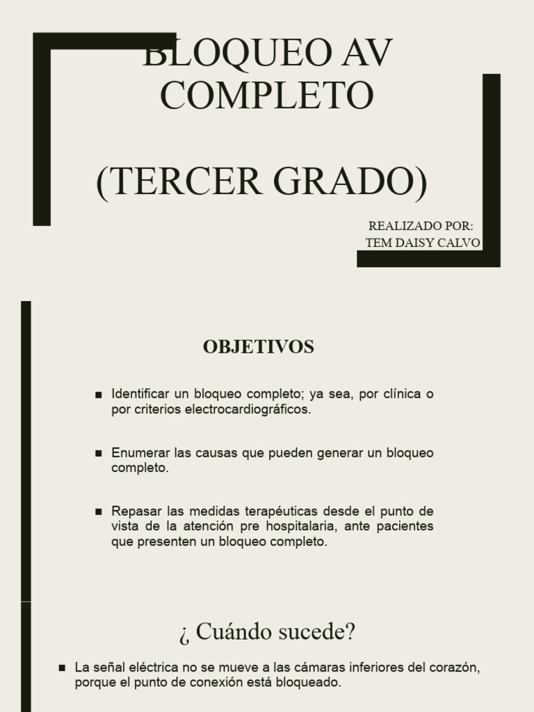 Bloqueo AV COMPLETO | PDF | Electrocardiografia | Fisiología