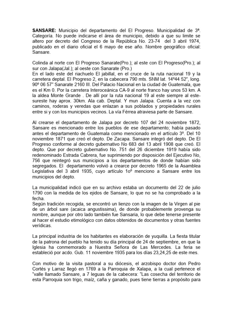 Historia de Sansare | PDF | Clima templado | Ciencias de la Tierra