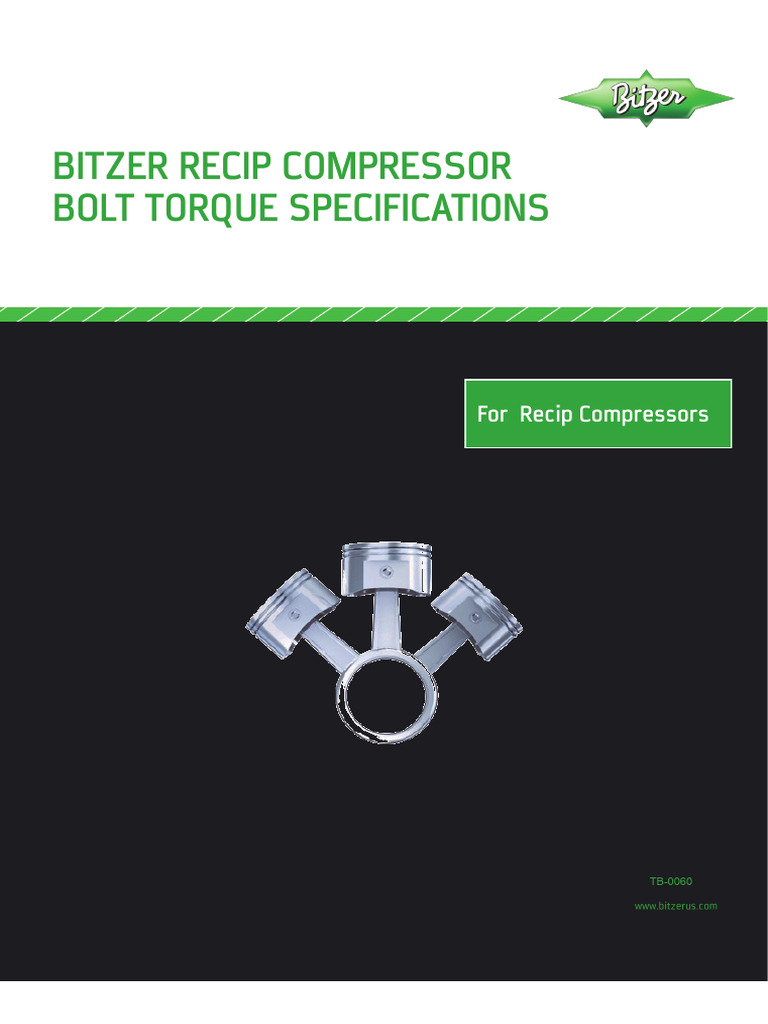 TB-0060-01 Recip Bolt Torque Specs PTZSRFD | PDF | Screw | Equipment
