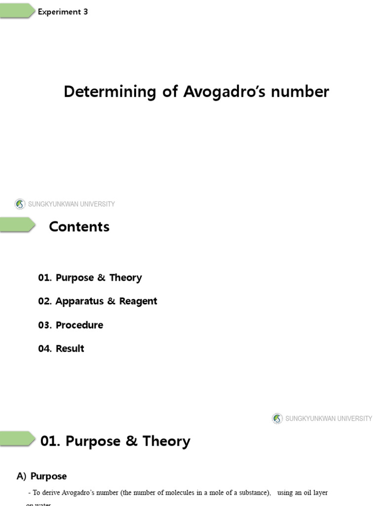 (실험3) Determining Avogadros Number | Download Free PDF | Mole (Unit) | Molecules