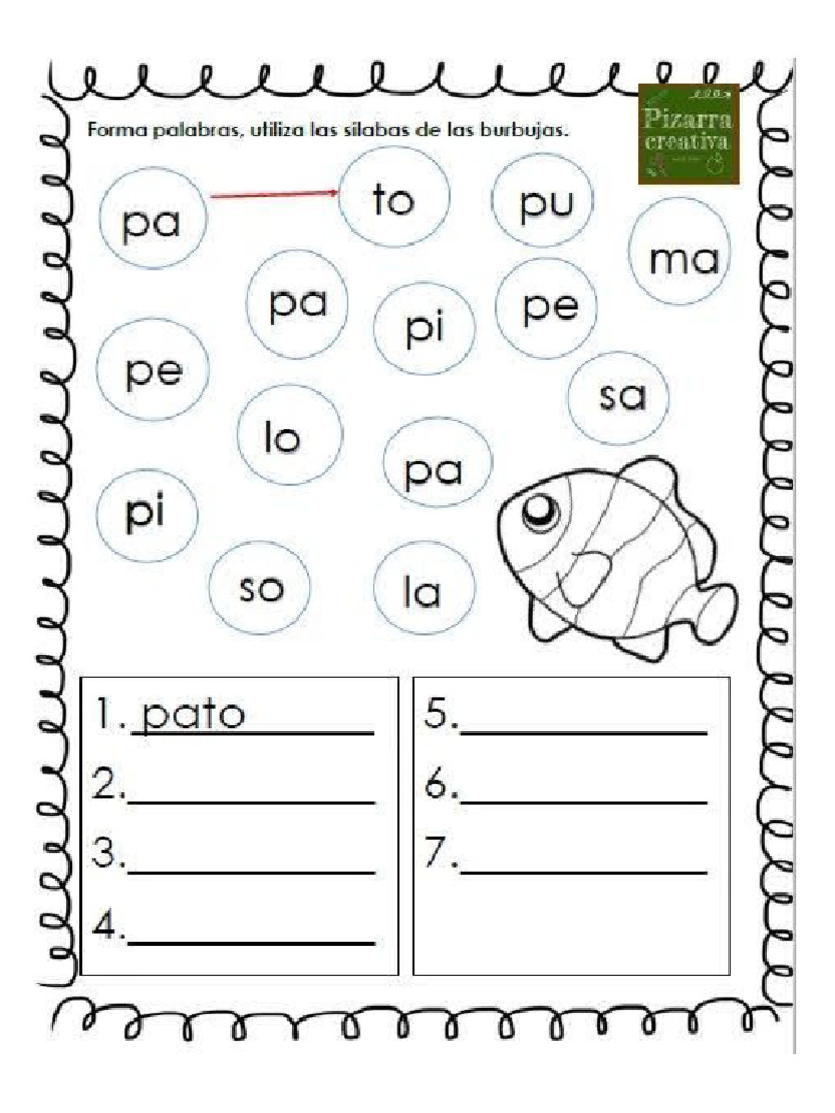 Actividad para Formar Palabras y Escribir | PDF