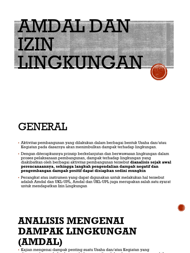Amdal Dan Izin Lingkungan | PDF | Bisnis | Teknologi & Rekayasa