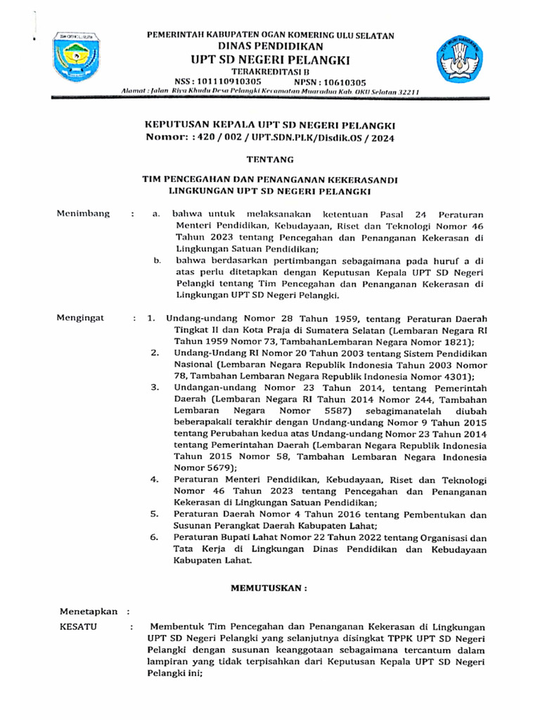 SK TPPK Tahun 2024 | PDF