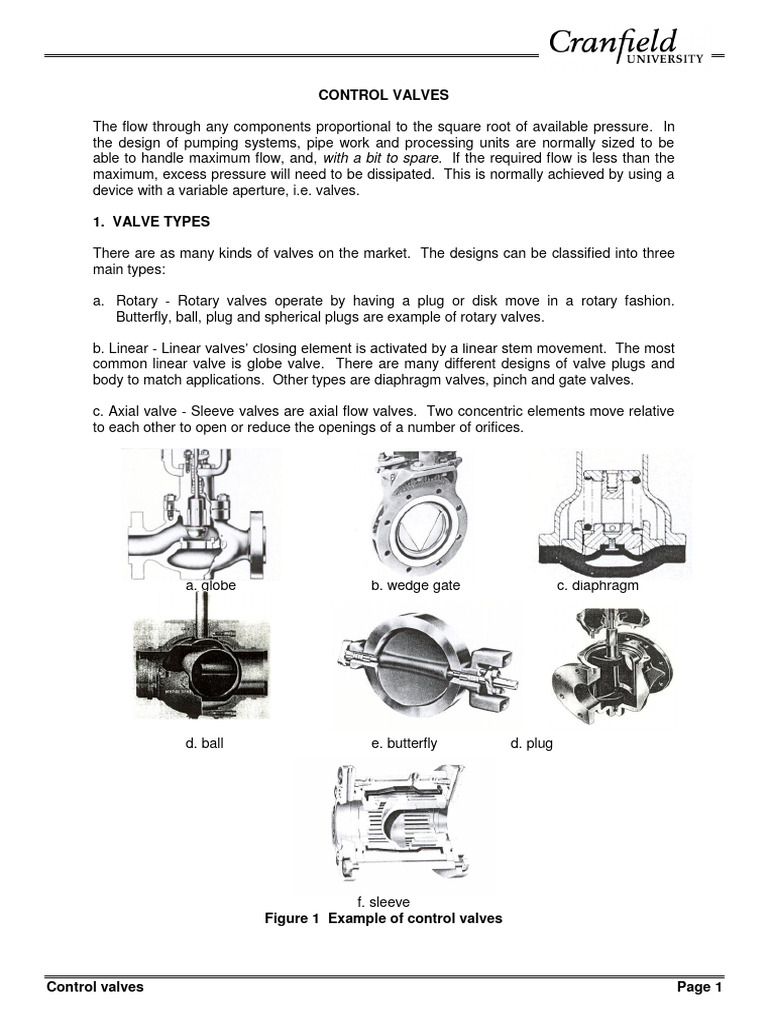 5 Control Valves NOTES 2010 - HY | PDF | Valve | Mechanical Engineering