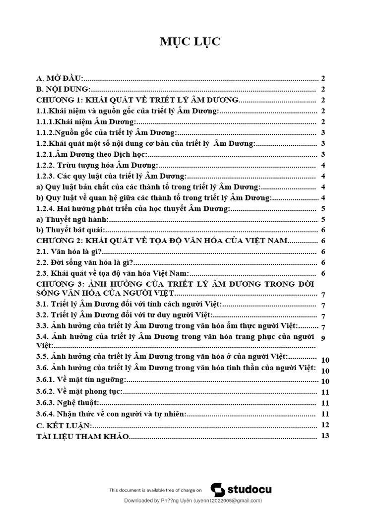 Triet Ly Am Duong Trong Doi Song Van Hoa Viet | PDF