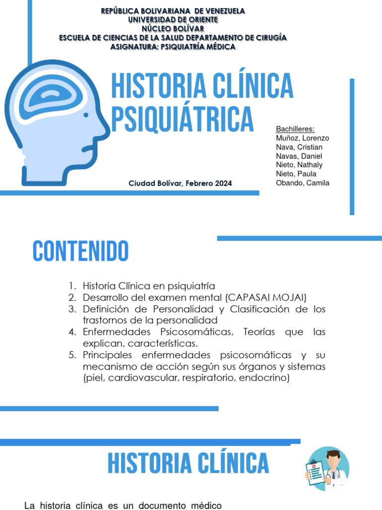 Historia Clinica Psiquiatrica. | PDF | Estrés (biología) | Ansiedad