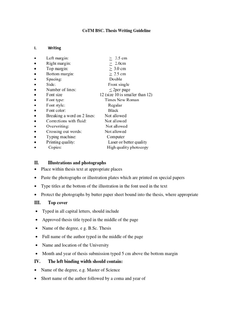 CoTM Bsc. Thesis Writing Guideline - 2024 | PDF | Thesis | Written Communication