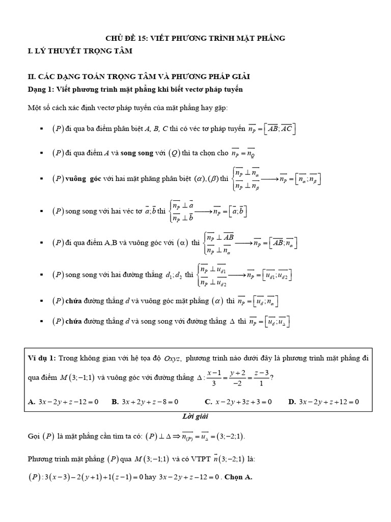 Bai Toan Viet Phuong Trinh Mat Phang | PDF
