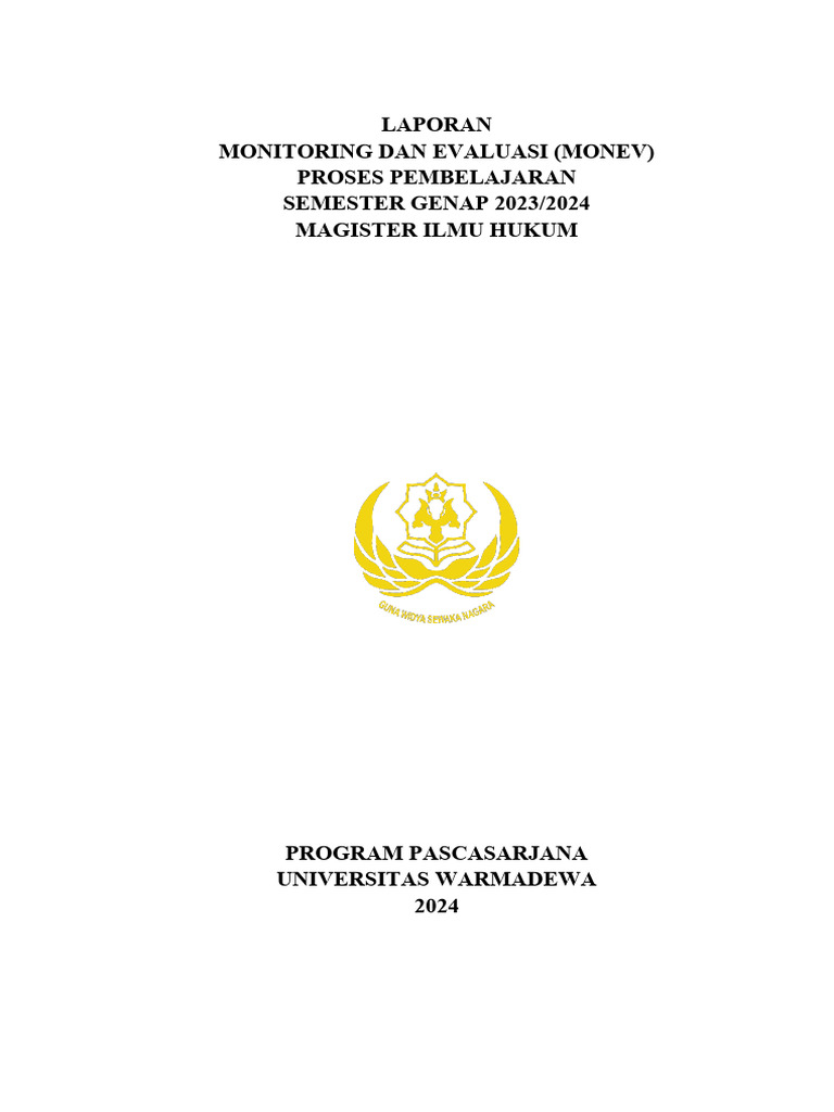 Laporan Survei MONEV Proses Pembelajaran GENAP 2022 - 2023 (UTS) Magister Ilmu Hukum | PDF