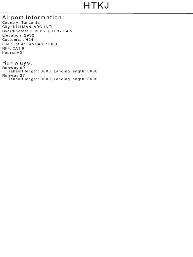 HTKJ | PDF | Runway | Aircraft
