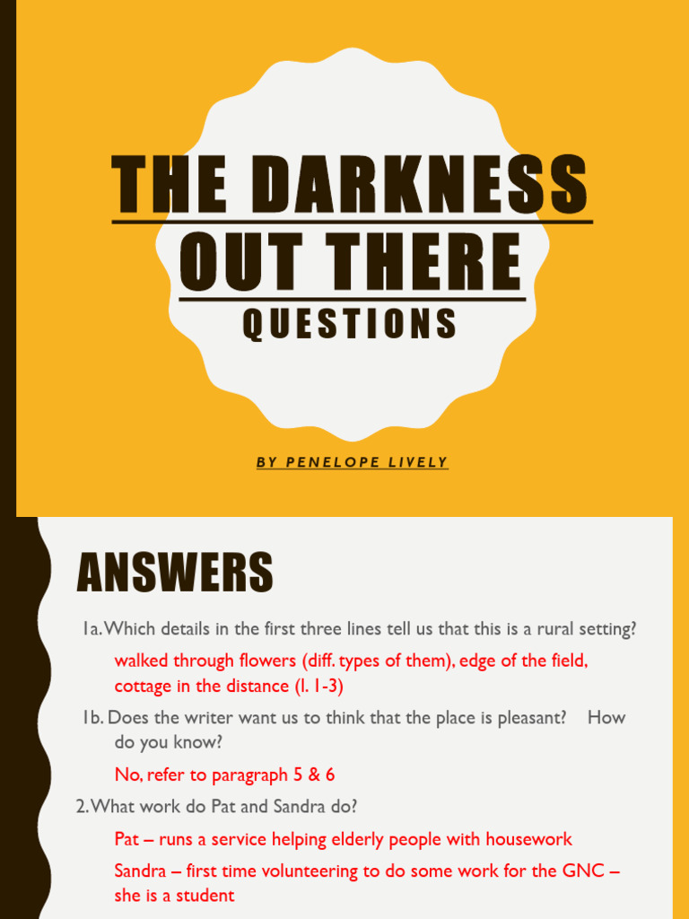 The Darkness Out There | PDF