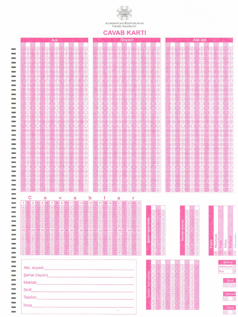 Cavab Karti | PDF