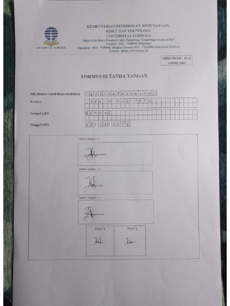 Form Tanda Tangan-Dikompresi | PDF