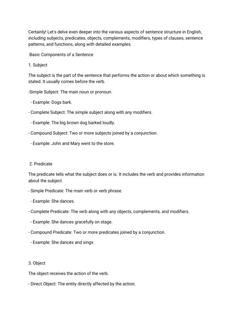 Sentence Structure Written by Moses Msemwa | PDF | Subject (Grammar) | Clause