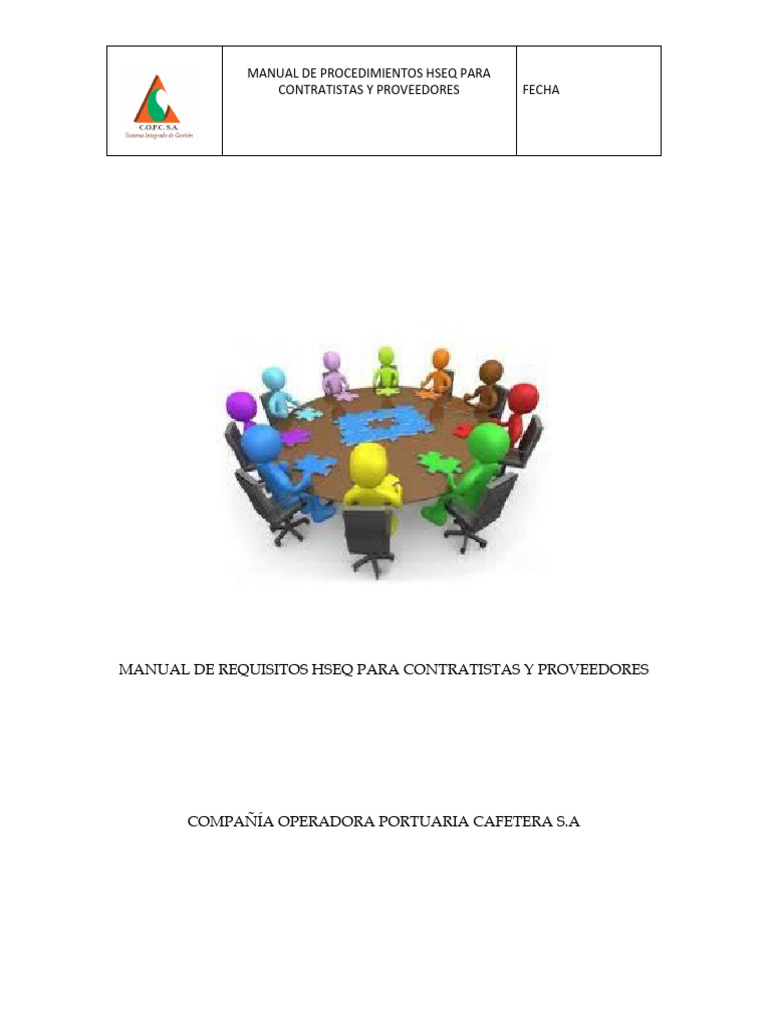 Manual de Requisitos Hseq para Contratistas y Proveedores | Descargar gratis PDF | Seguridad y ...