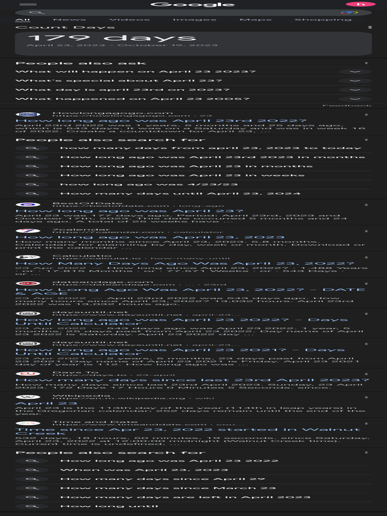 Time Since April 23, 2023 | PDF