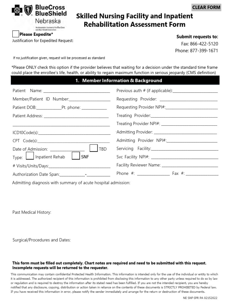 Skilled Nursing Assessment Form | PDF | Patient | Clinical Medicine