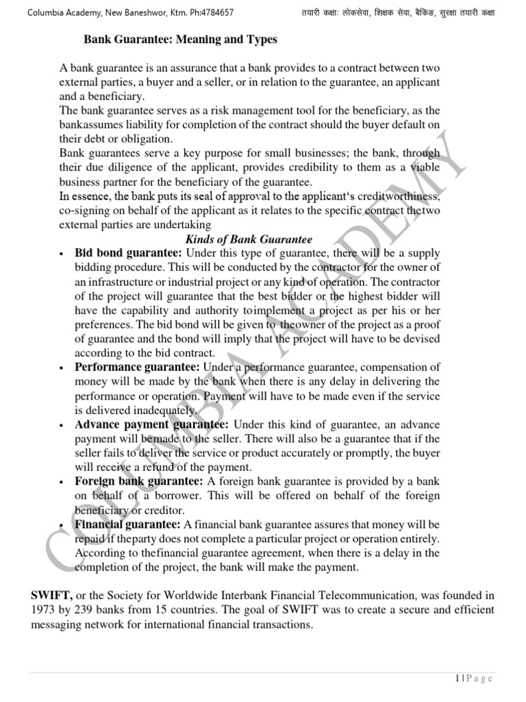 Understanding Bank Guarantees in Nepal | PDF | Remittance | Cheque