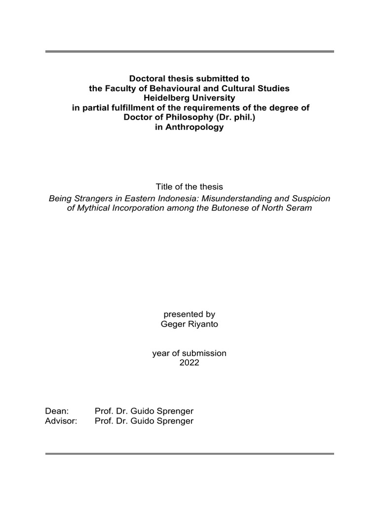 Anthropology of Butonese in Seram | PDF | Narrative | Consciousness